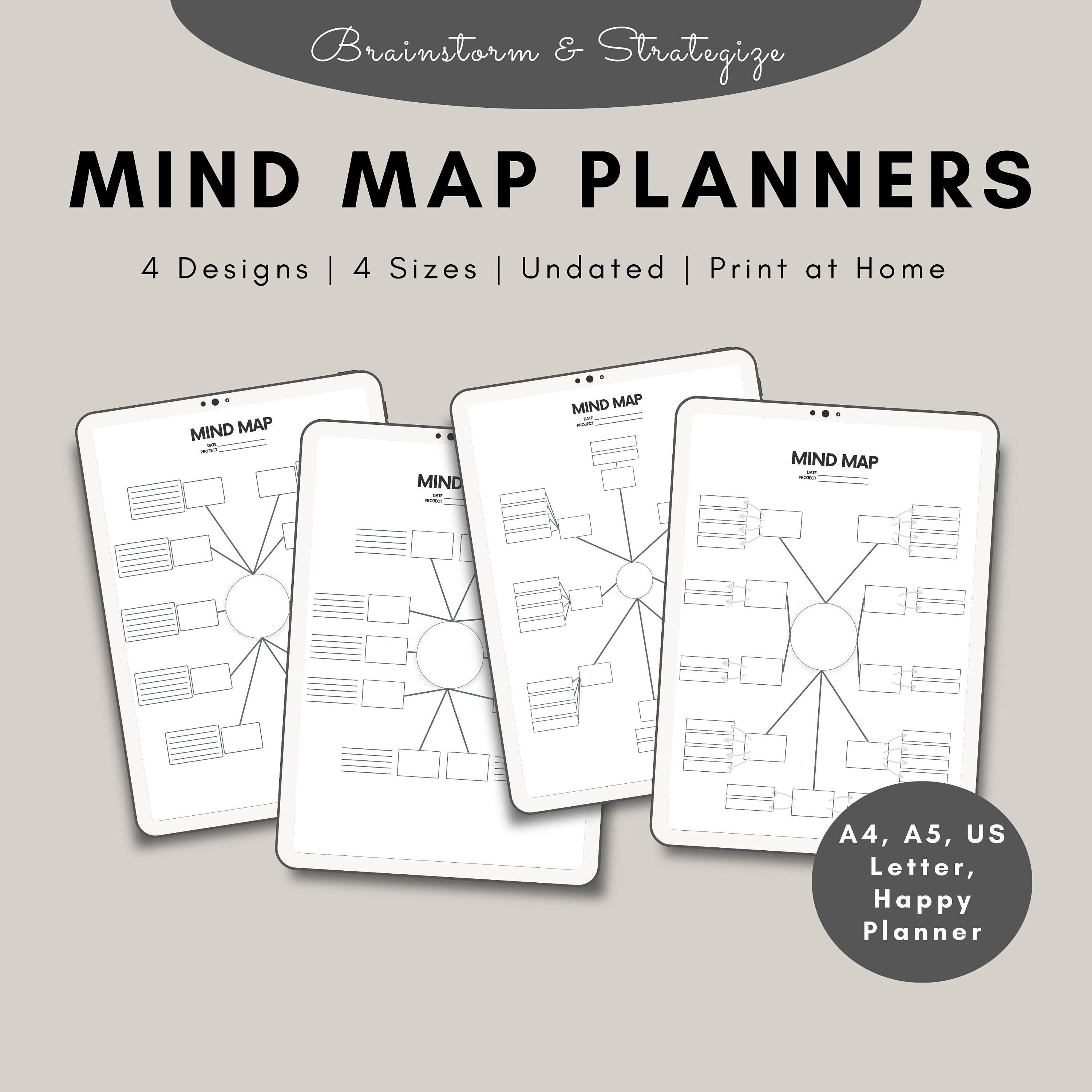 Mind Map Template, Printable Mind Map Planner, Mindmap Study Guide ...