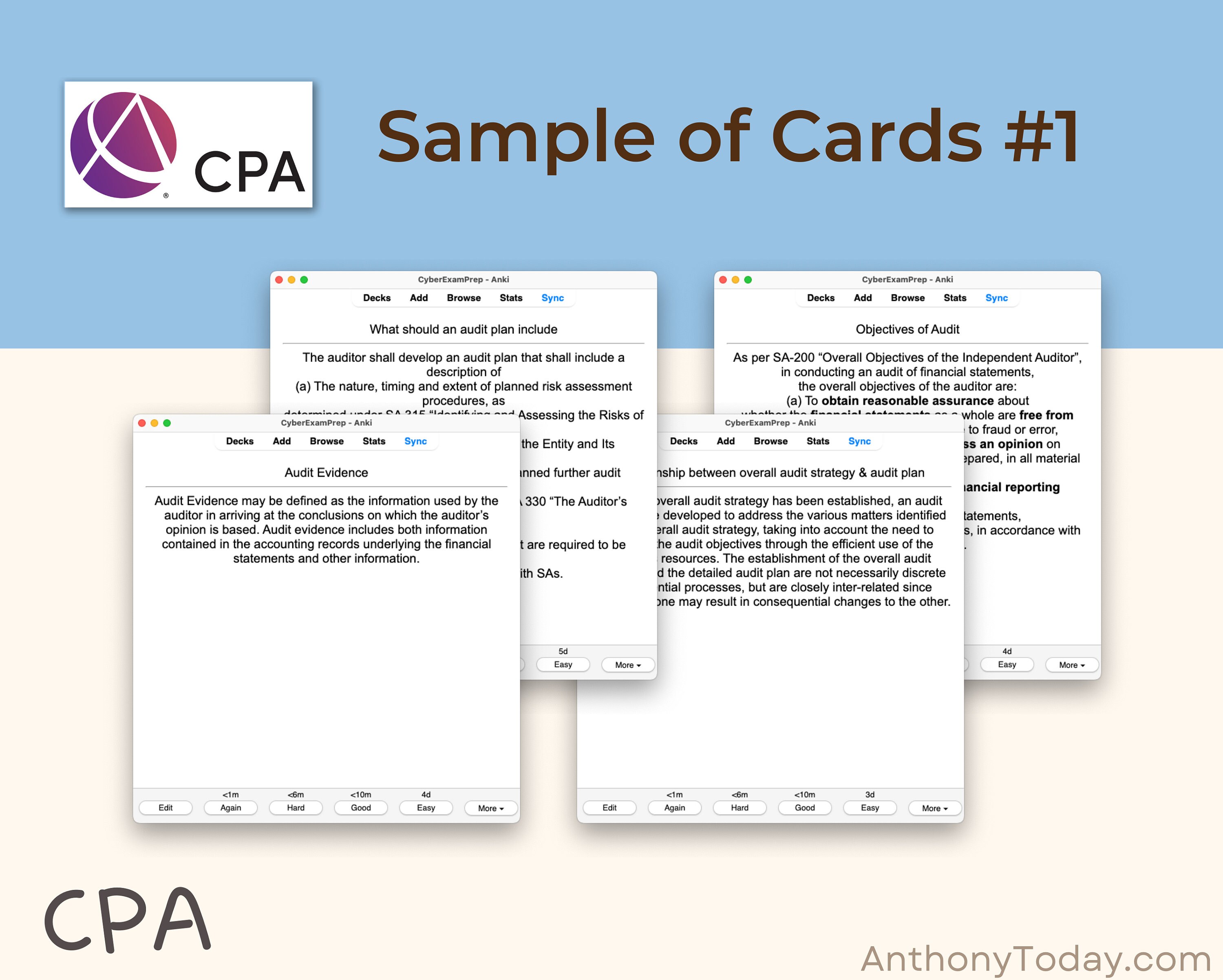 Complete CPA AUD 2024 Flashcards Auditing Attestation Anki Cards Exam ...