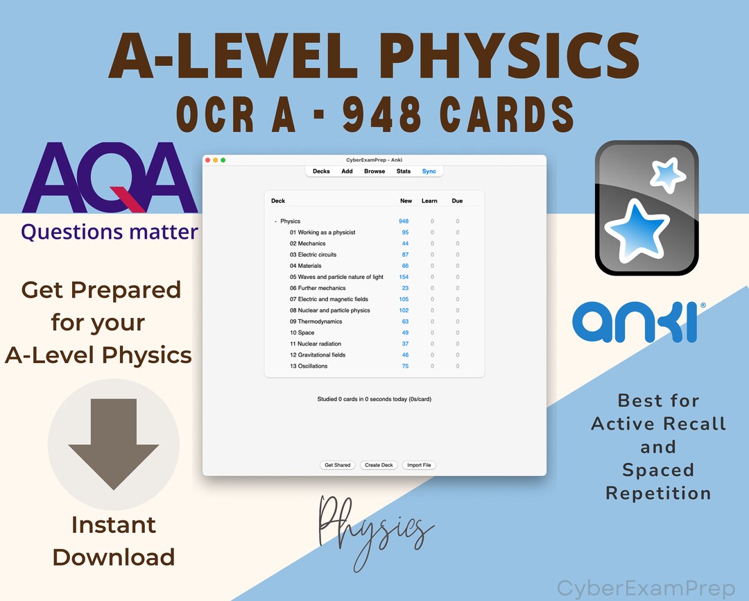Physics A Level OCR A Exam Anki Cards for Student Flashcards and Practice Questions 2024 ...