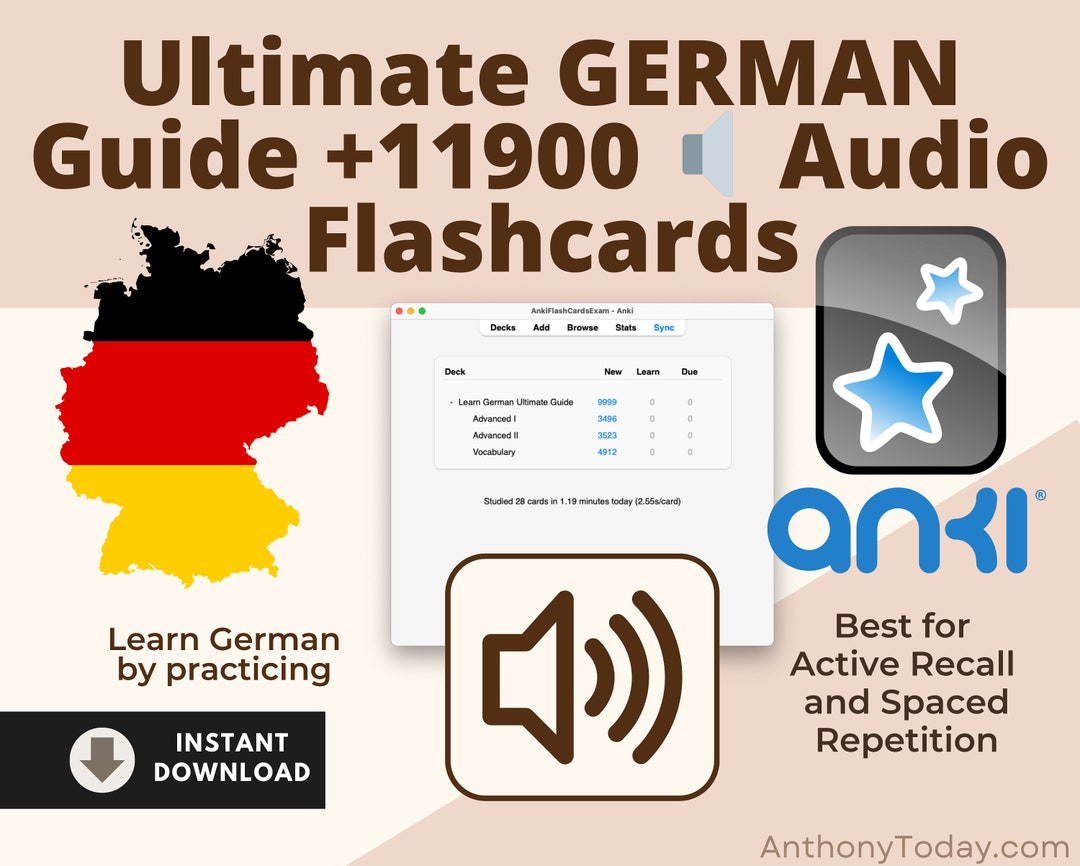 Ultimate German Learning Guide Illustrated Flashcards With Audio Anki ...