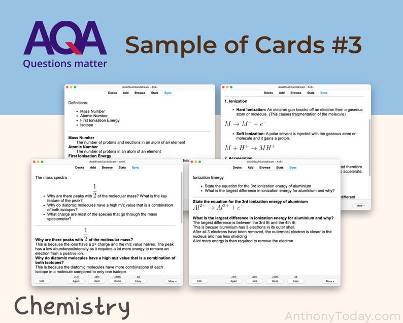 AQA A Level Chemistry Anki Flashcards Exam Questions Chemistry ...