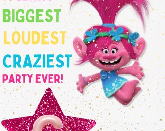 Princess Poppy Girl Birthday Invitation Digital File No - Etsy