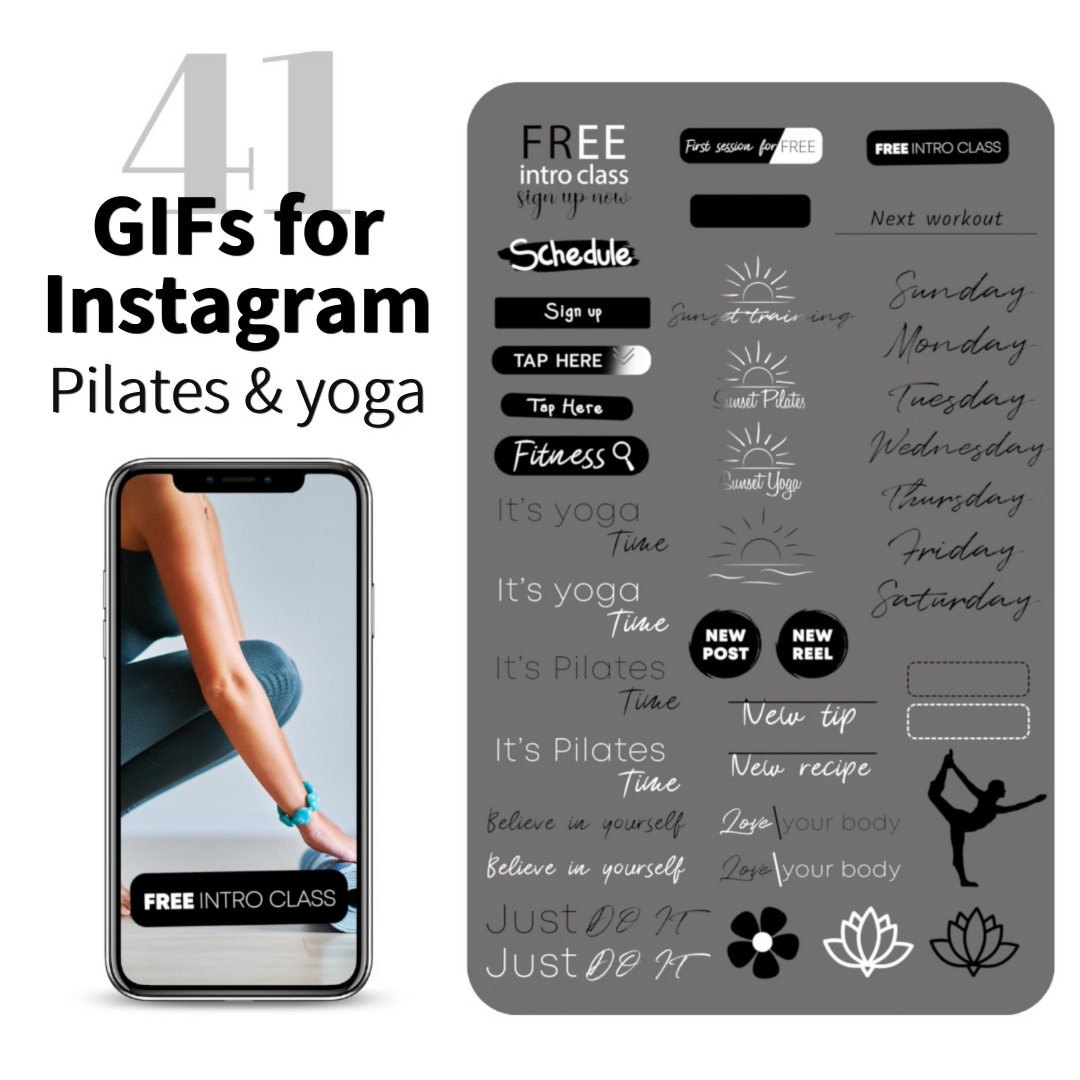 41 Instagram Story Gifs Stickers - Pilates & Yoga, Animated Giphy ...