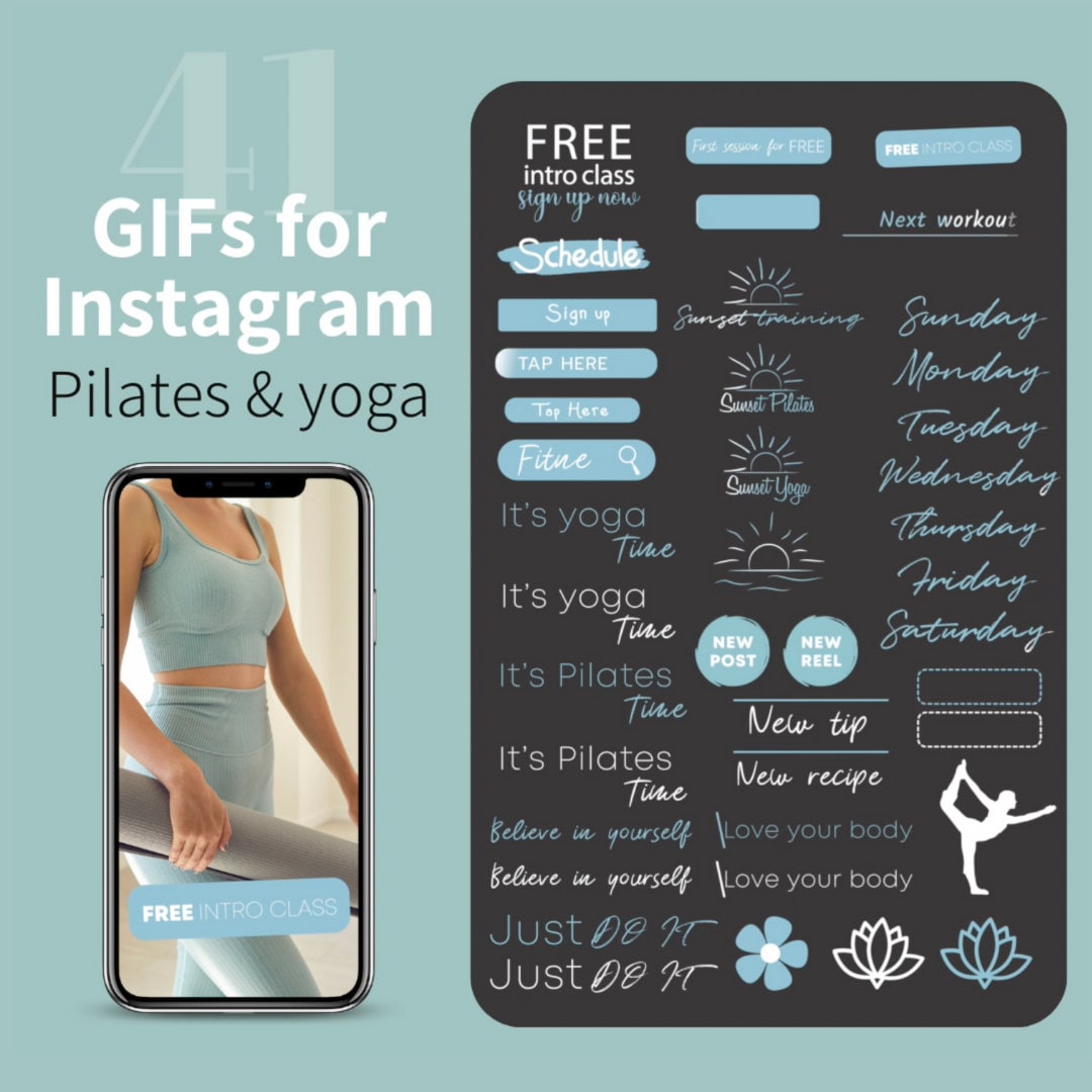 41 Instagram Story Gifs Stickers - Pilates & Yoga, Animated Giphy ...