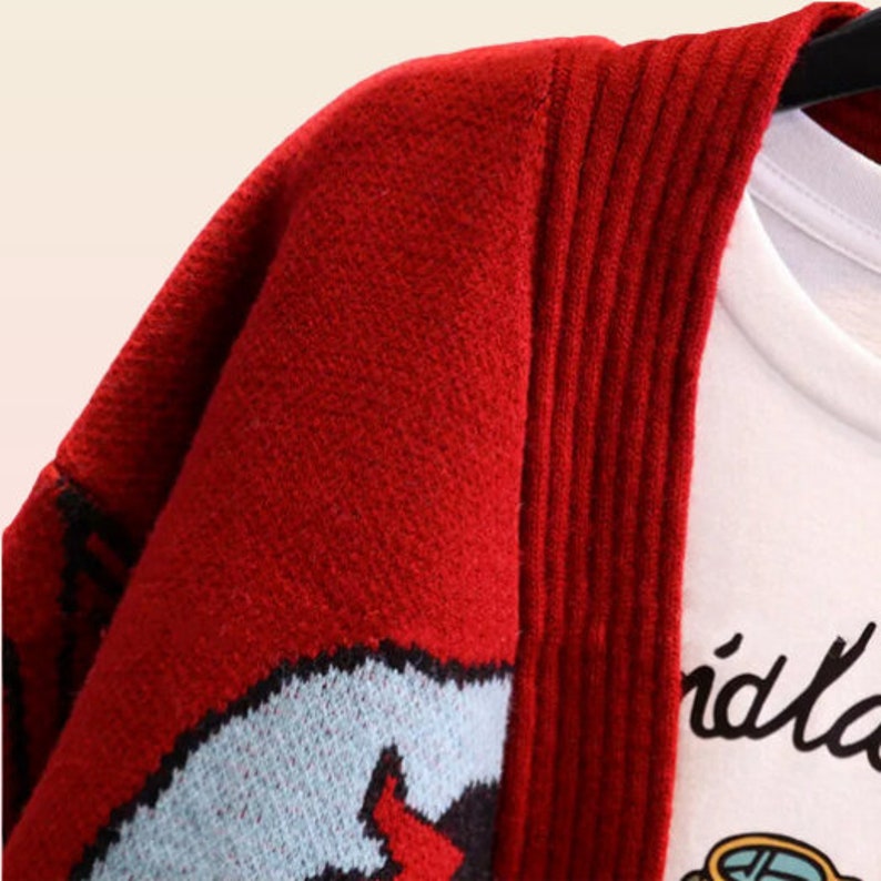 Gestrickte Cartoon Duck Cardigan, japanischer Cartoon-Maus-Pullover ...