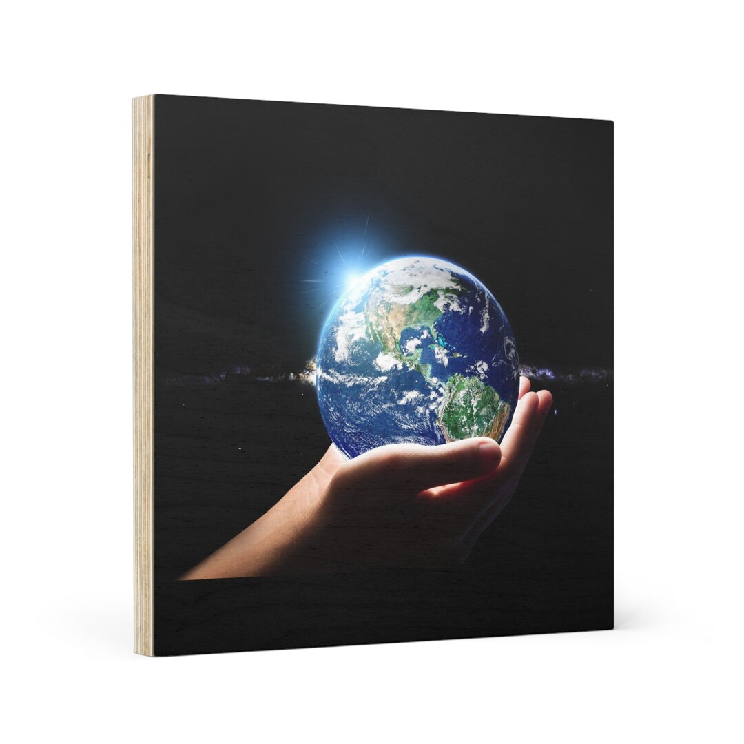 Rustic Earth Globe Wall Art Hand-painted Wooden Panel for - Etsy
