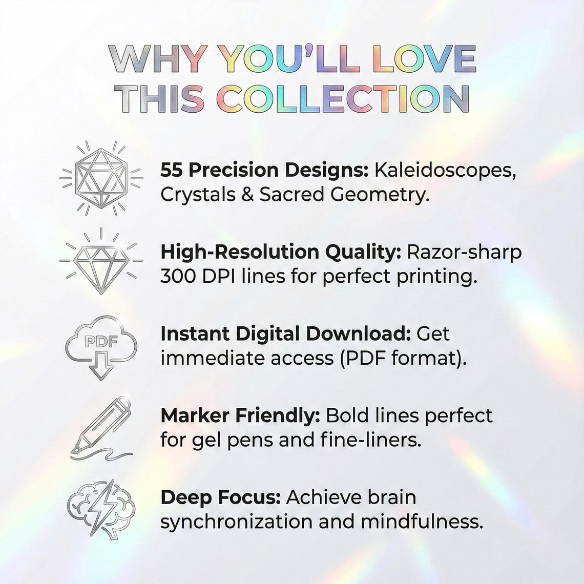 55 Geometric Mandala Coloring Pages | Kaleidoscope Sacred Geometry (PDF ...