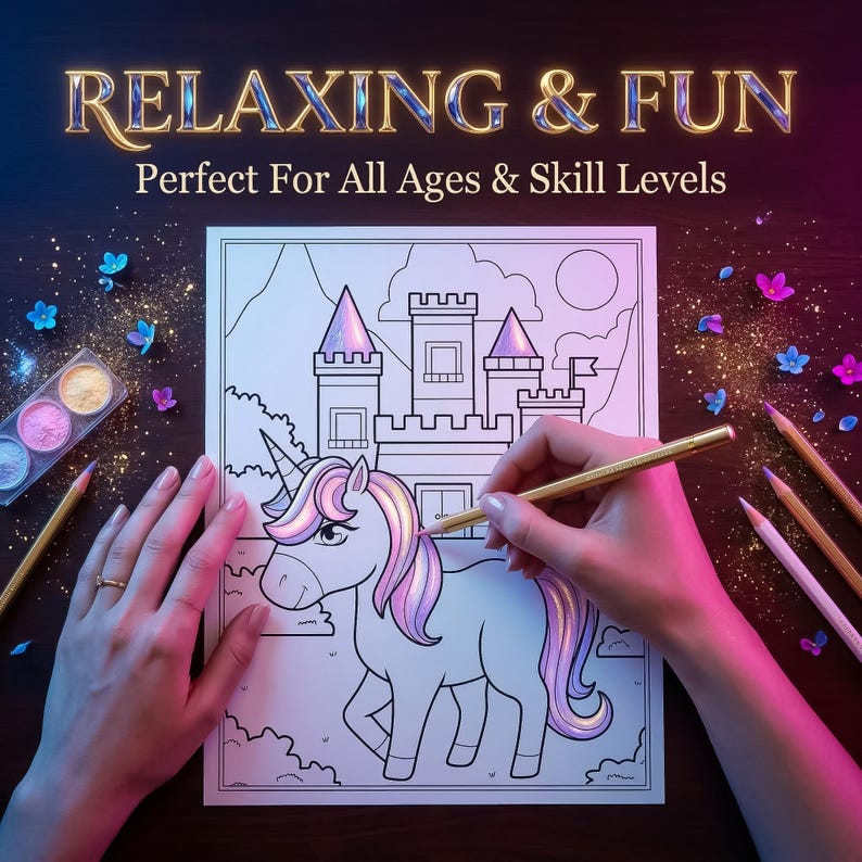 Fairytale Castle Coloring Book Printable, 50 Fantasy Kingdom Pages, PDF ...