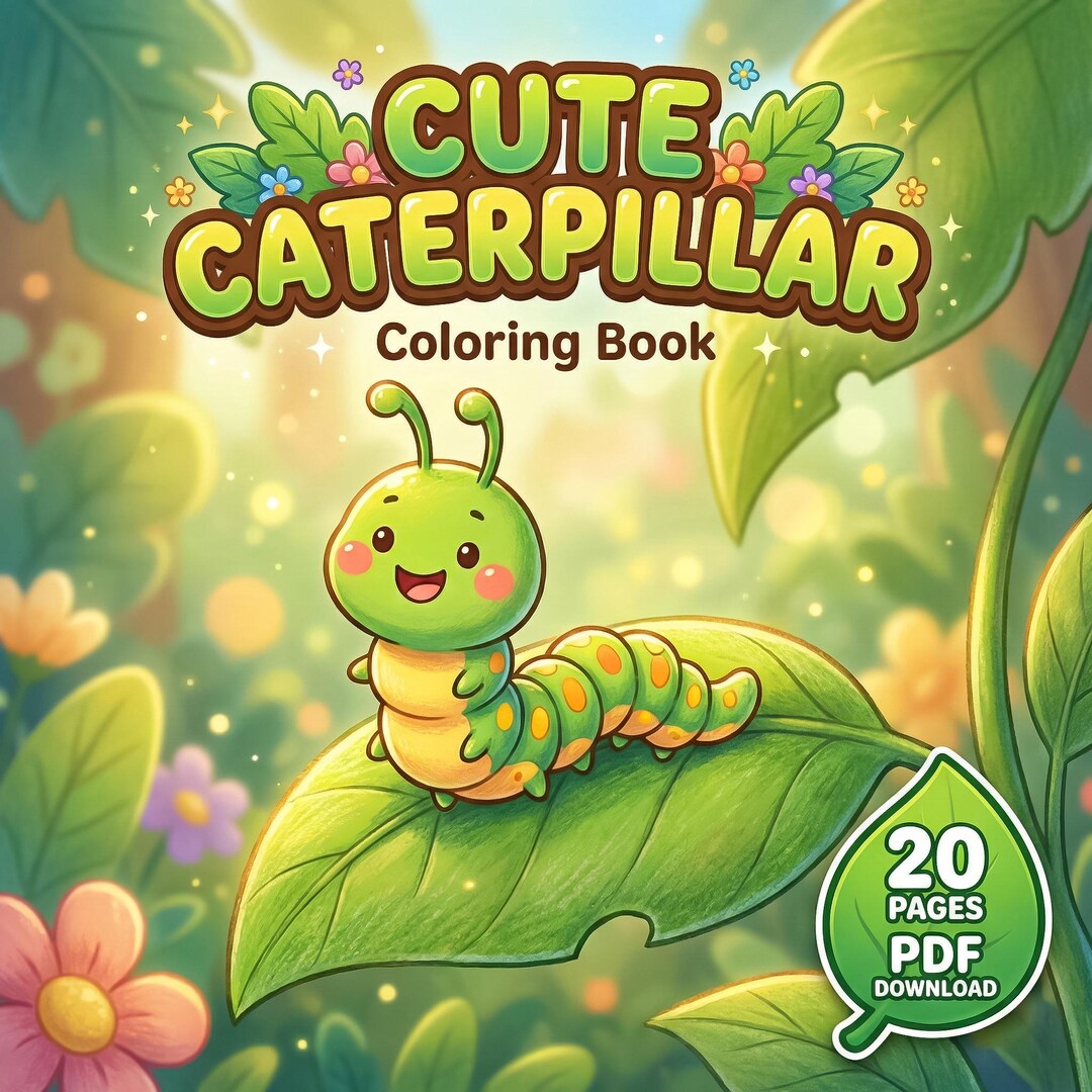 Caterpillar & Butterfly Coloring Book | Kids Nature Activity (PDF ...