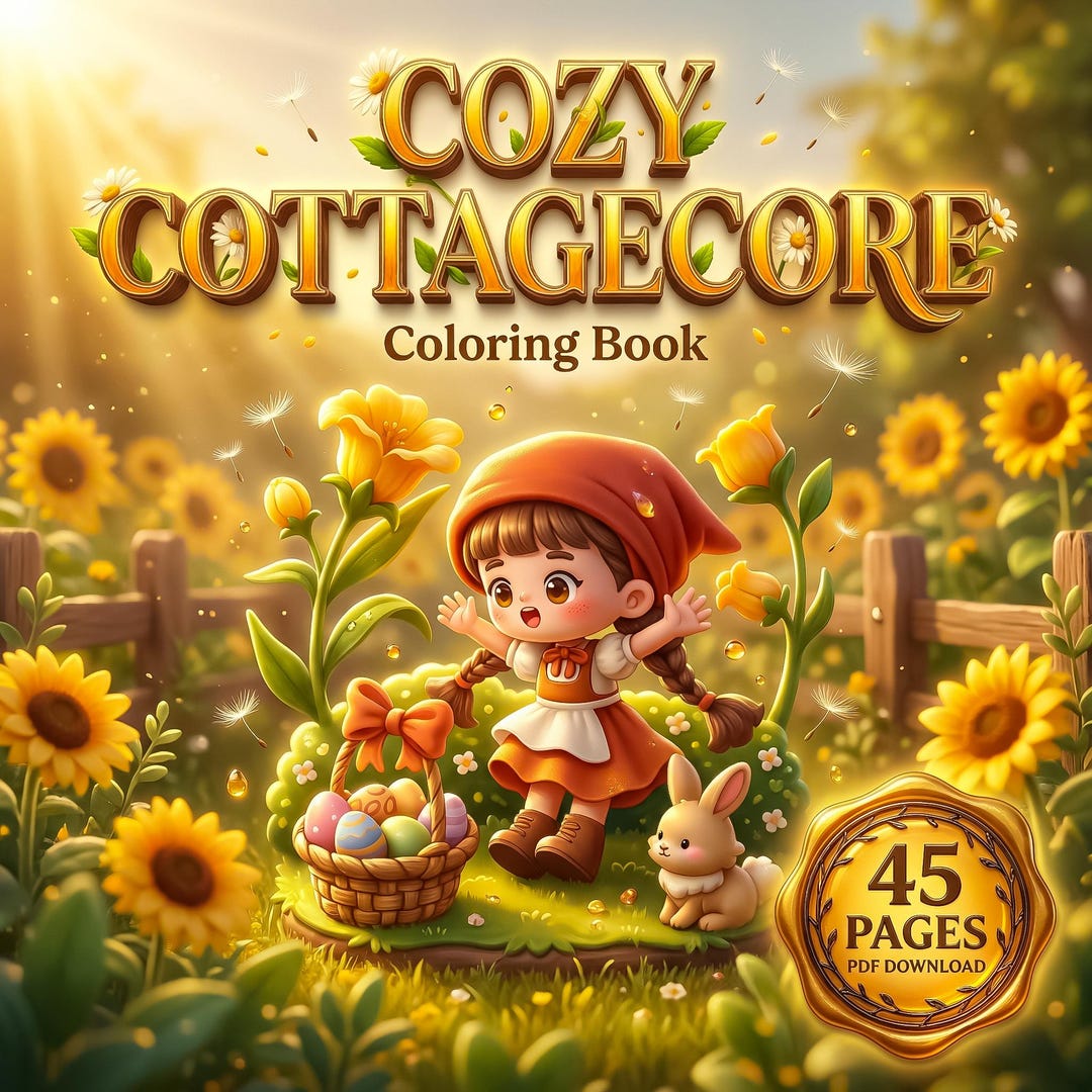 Kawaii Cottagecore Coloring Pages Printable, 45 Countryside Life Pages ...