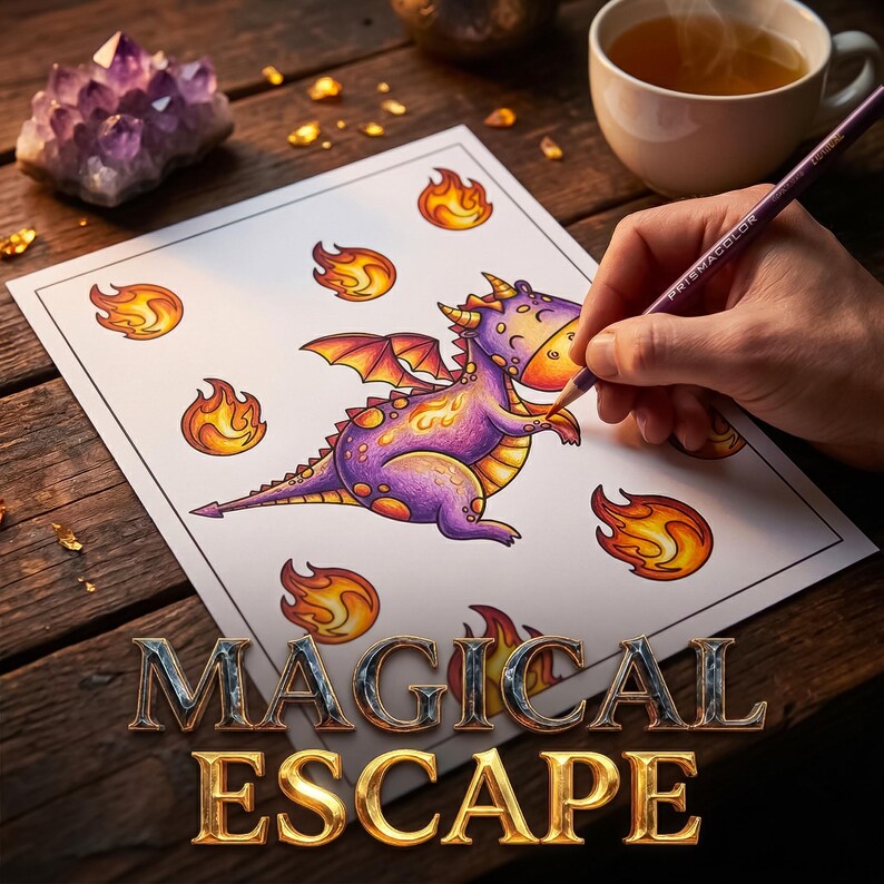 Dragon Coloring Book Printable, 50 Fantasy Mythical Creature Pages, PDF ...