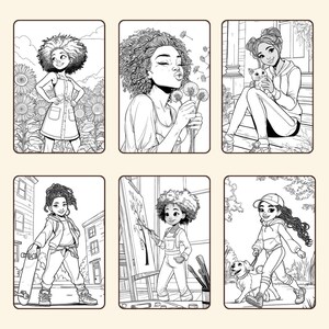Black Girl Coloring Book PDF | 60 Portrait Pages | Inspirational ...