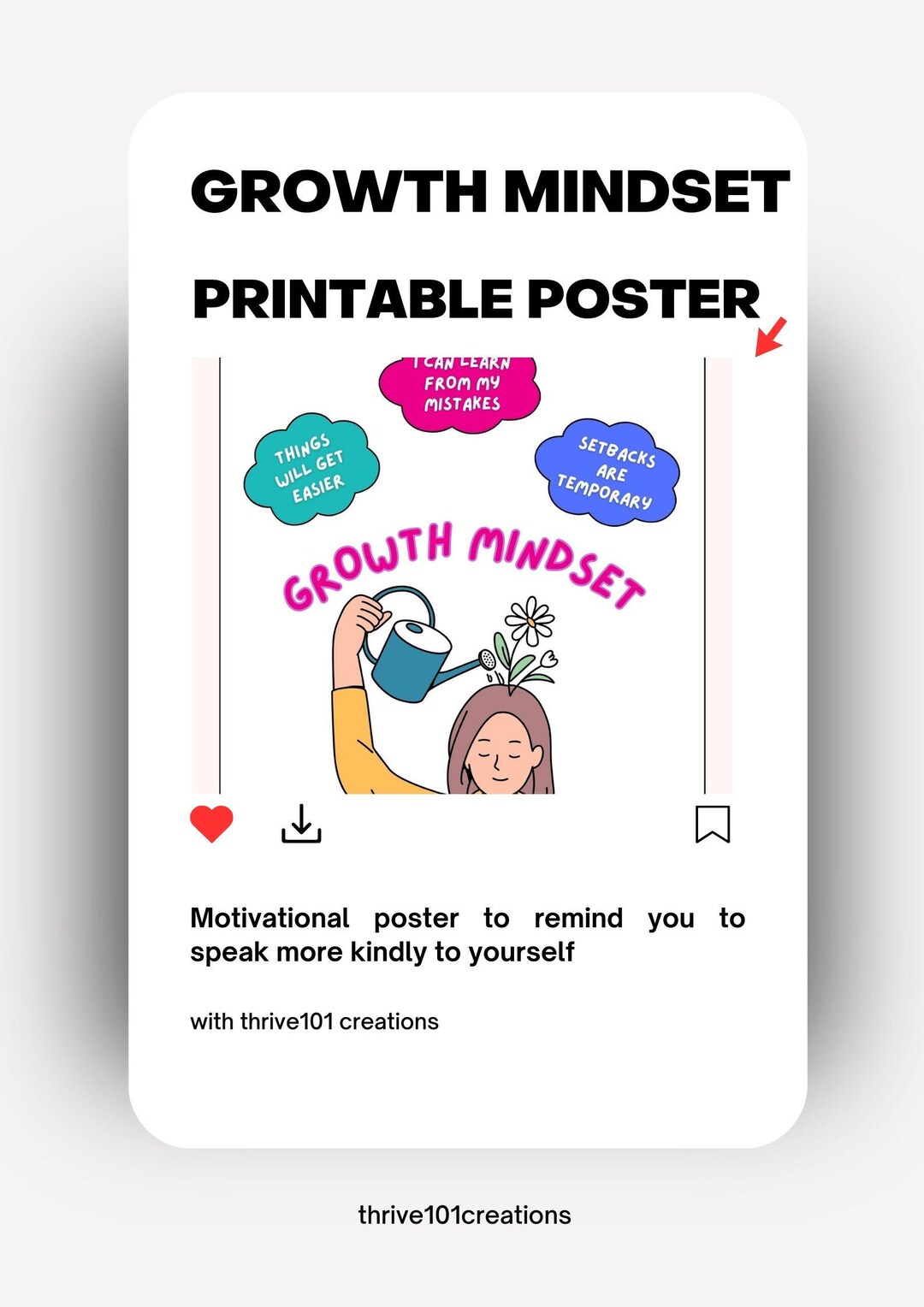 Motivational Growth Mindset Poster | A4 - Etsy