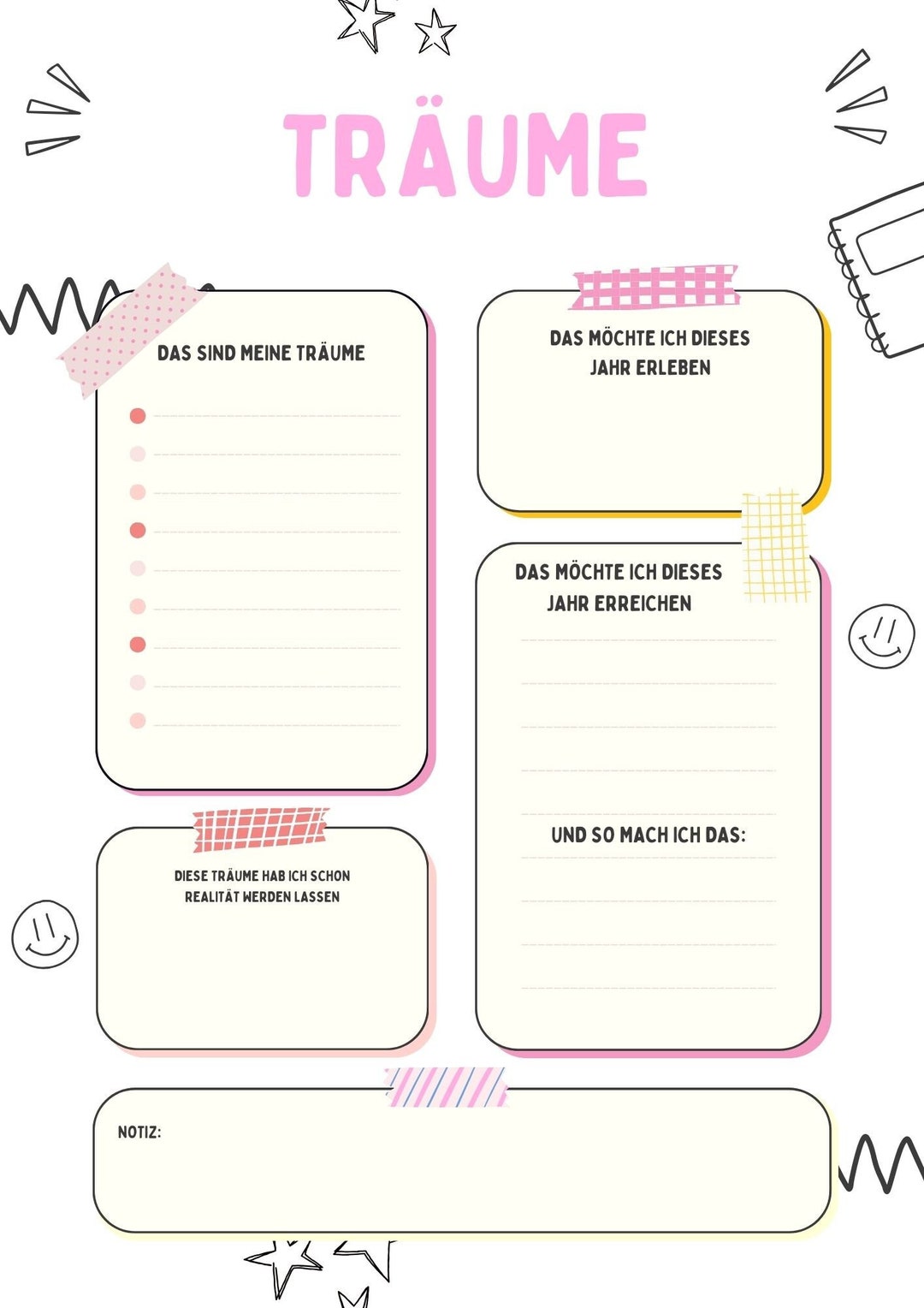 Scrap Book Vision Board / workbook 7-page PDF to Fill Out on the 7 Most ...