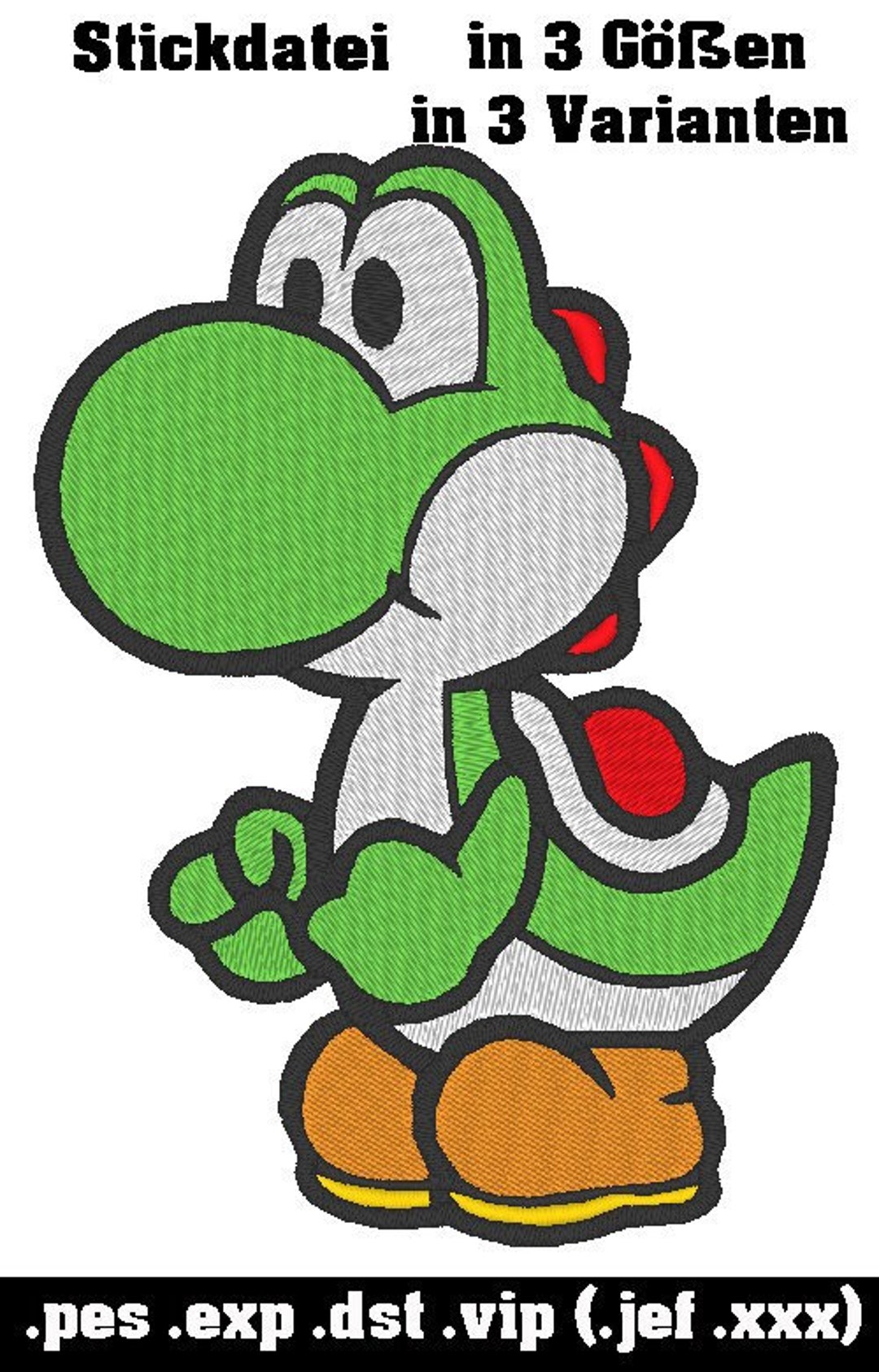 Yoshi Super Mario Embroidery Design / Digital Download for Embroidery ...