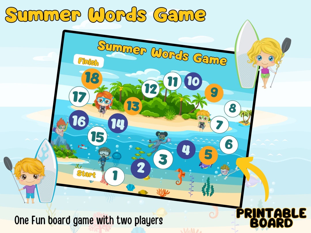 Printable Summer Words Game Printable Educational Game - Etsy