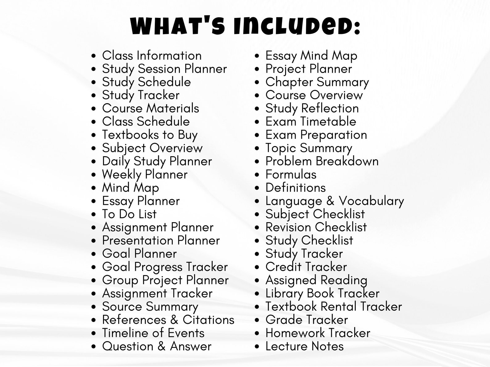 Printable Black & White Student Planner or Binder and Calendar - Etsy