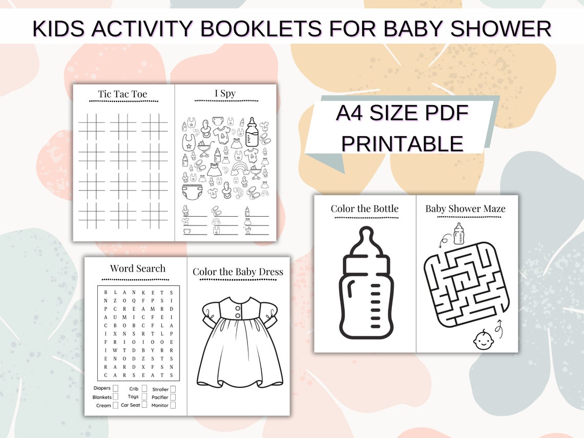 Printable Kids Activity Booklets for Baby Shower Printable - Etsy
