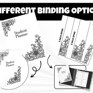 Printable Black & White Student Planner or Binder and Calendar - Etsy