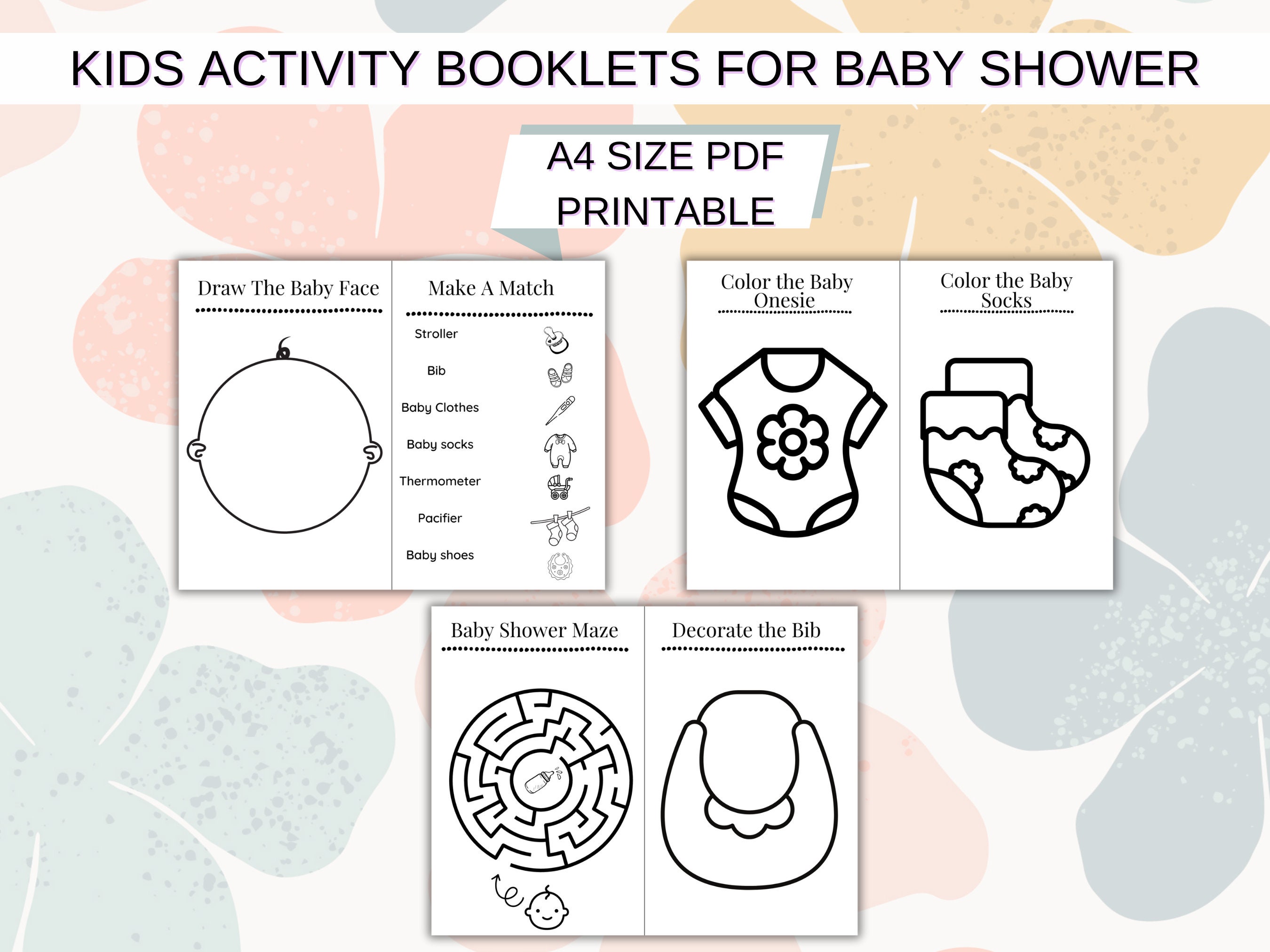 Printable Kids Activity Booklets for Baby Shower Printable - Etsy