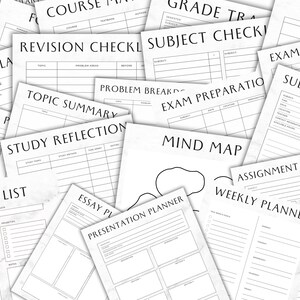 Printable Black & White Student Planner or Binder and Calendar - Etsy