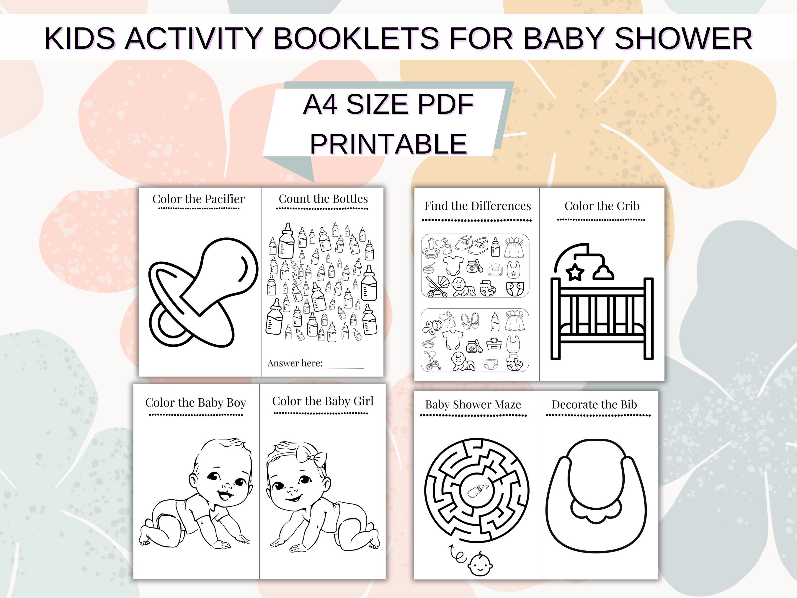 Printable Kids Activity Booklets for Baby Shower Printable - Etsy