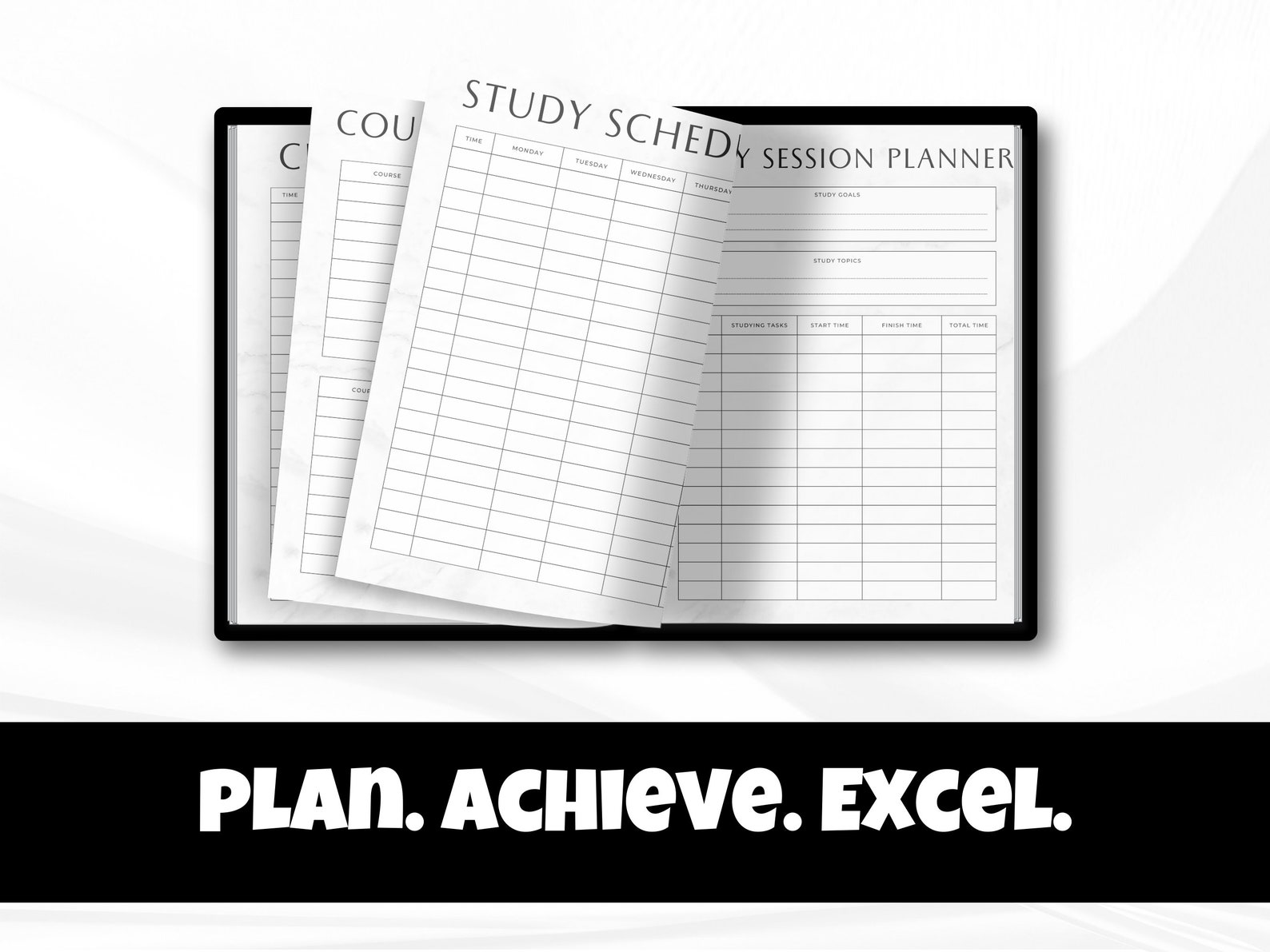 Printable Black & White Student Planner or Binder and Calendar - Etsy