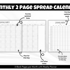 Printable Black & White Student Planner or Binder and Calendar - Etsy