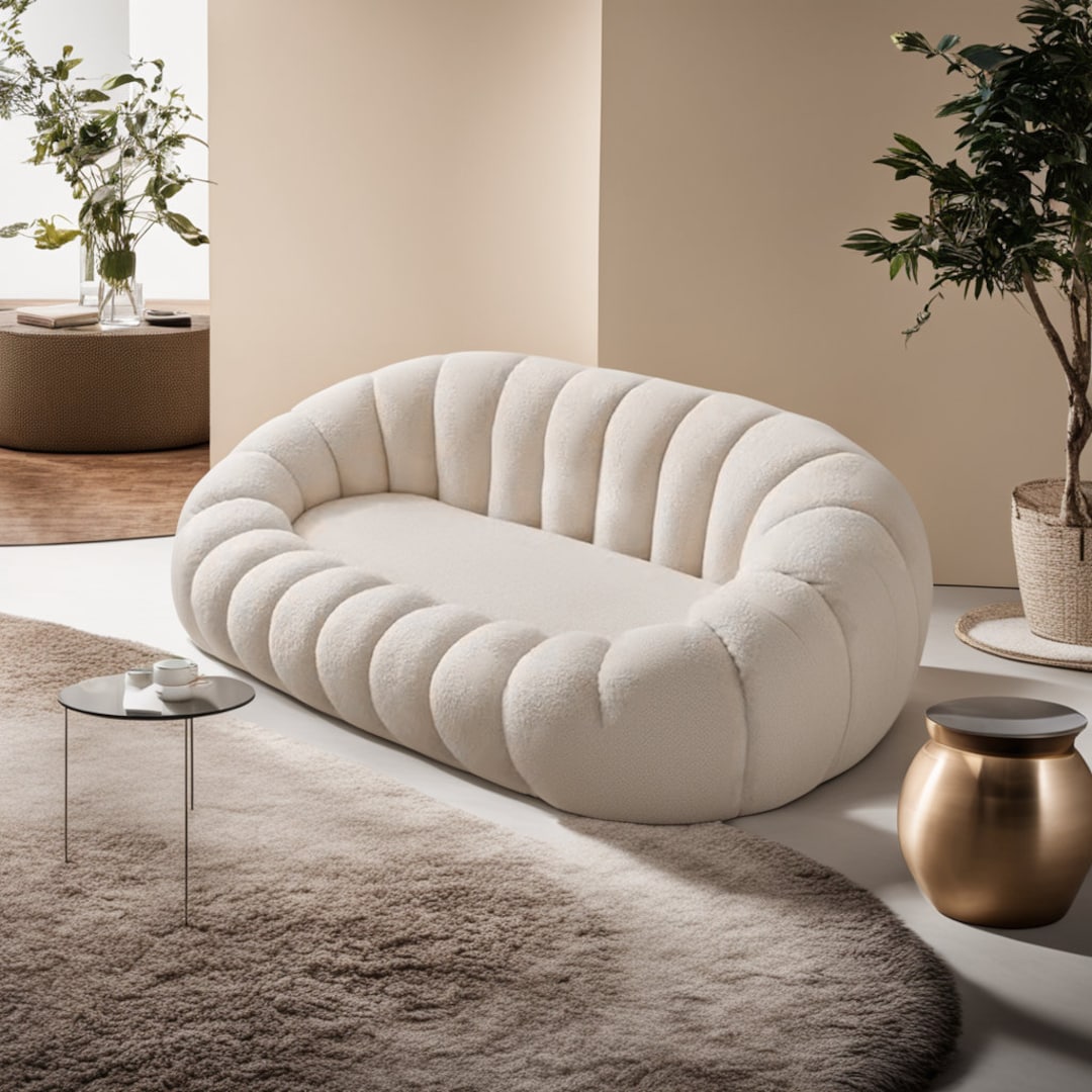 Luxury Modern Art Deco Sofa/white Puffy Sofa/double Cloud - Etsy