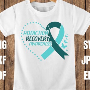 Addiction Recovery Awareness Svg Png, Addiction Recovery Ribbon, Cricut ...
