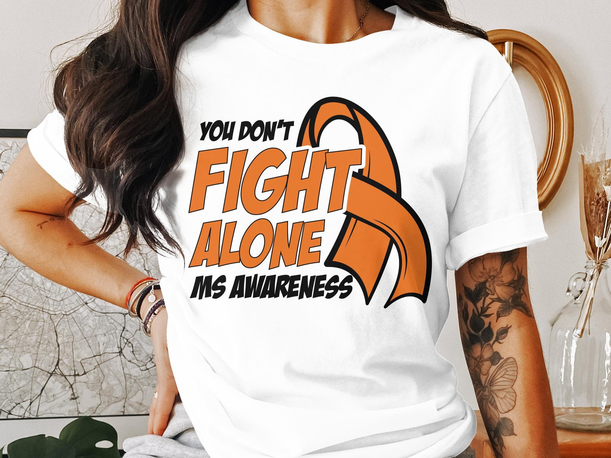 Multiple Sclerosis Awareness Svg Png, You Don't Fight Alone, Cricut ...