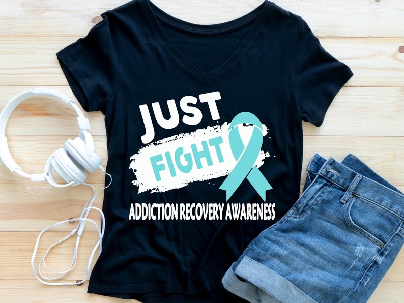 Addiction Recovery Awareness Png Svg, Just Fight Svg Png, Cricut ...