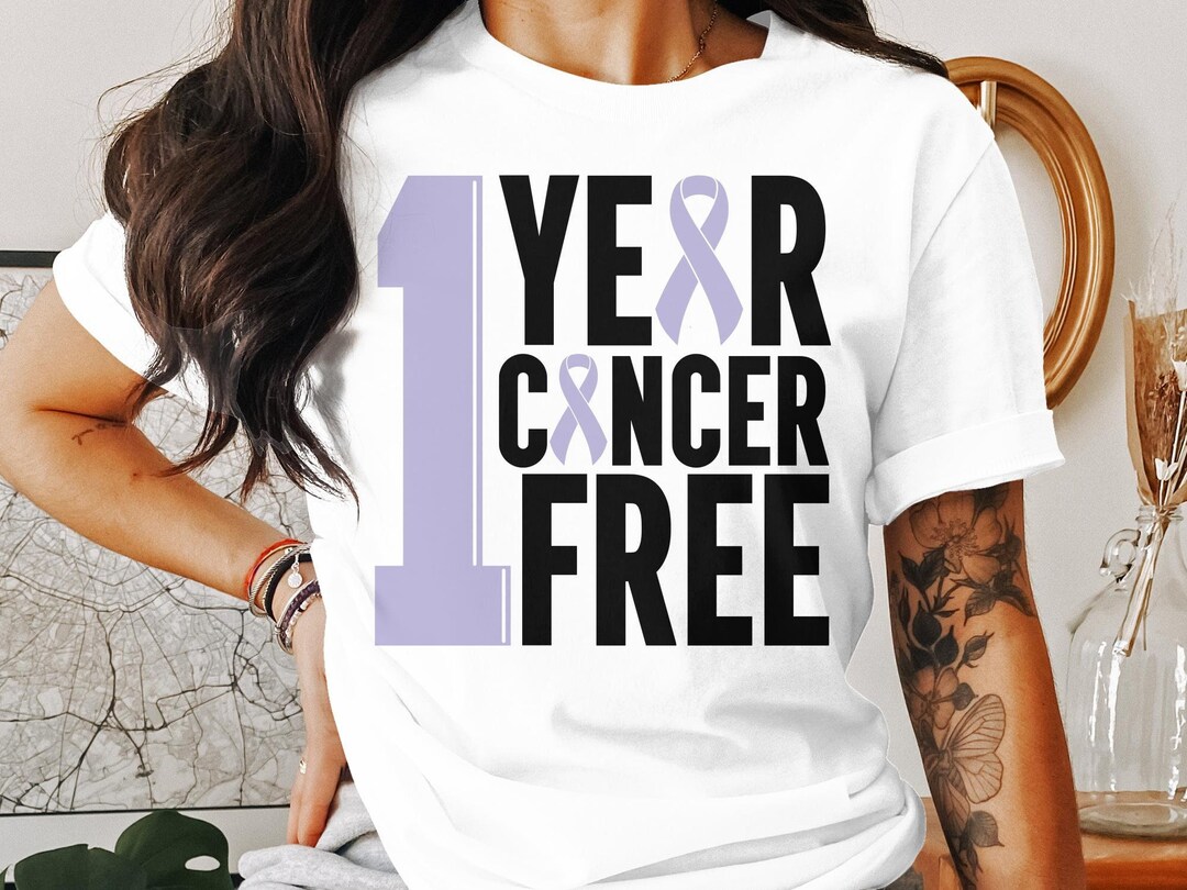 Cancer Survivors Shirt Svg Png, 1 Year Cancer Free, Cricut Sublimation ...