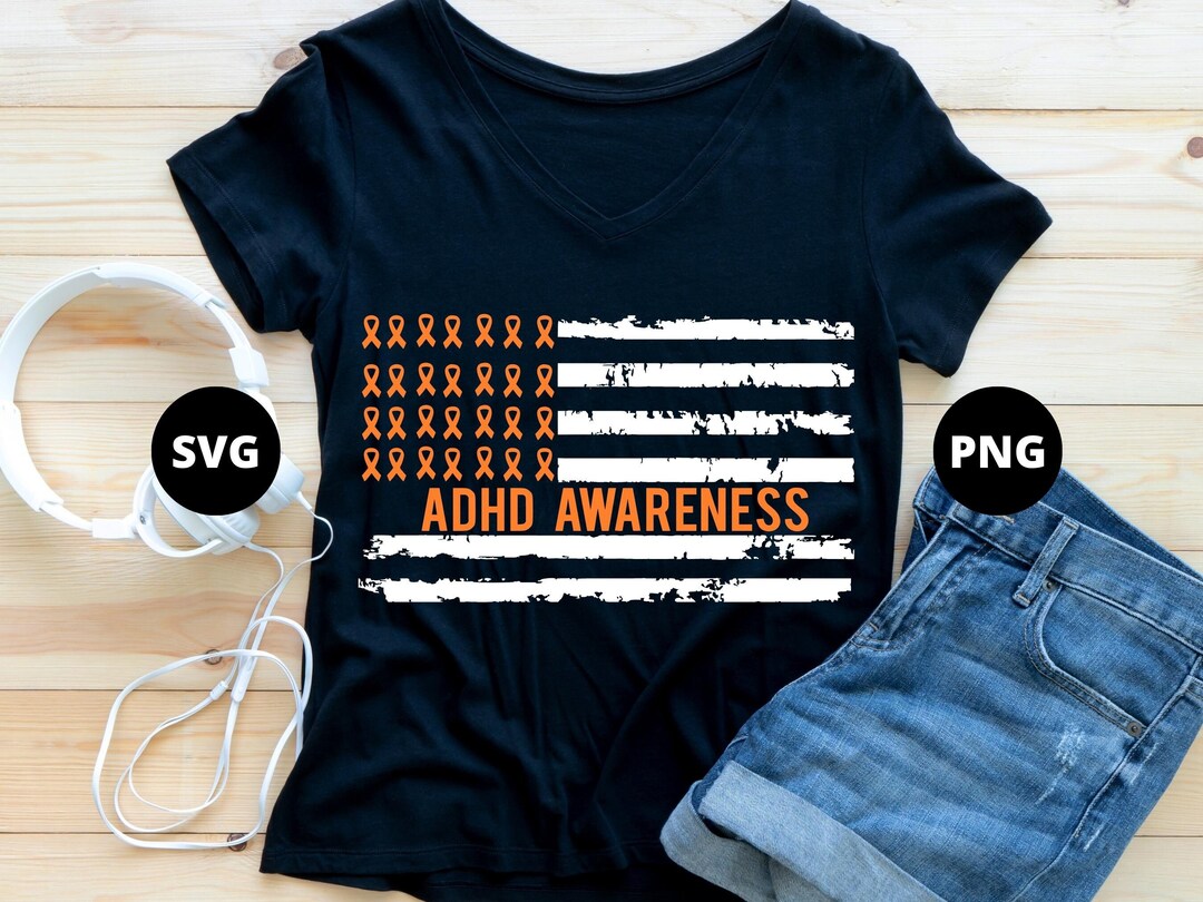 ADHD Awareness Svg Png American Flag ADHD ADHD Warrior Shirt - Etsy