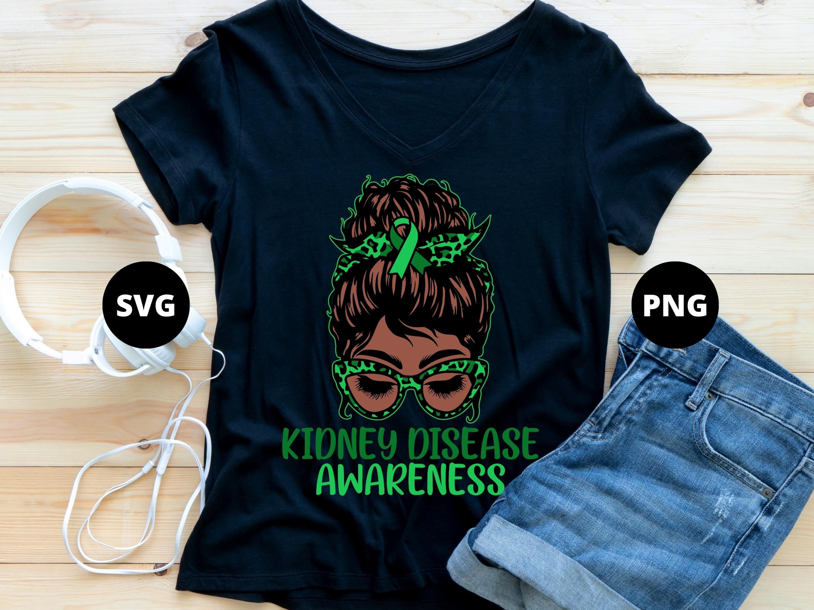 Kidney Disease Awareness Svg Png, Afro Messy Bun Kidney Disease Svg ...