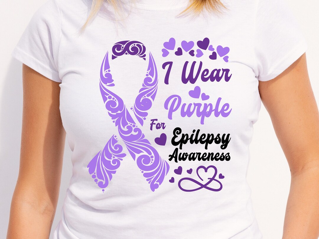 Epilepsy Awareness Svg Png, I Wear Purple for Epilepsy, in November We ...