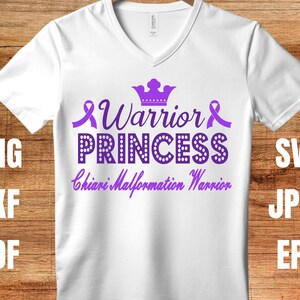 Chiari Malformation Awareness Svg Png, Warrior Princess, Cricut ...