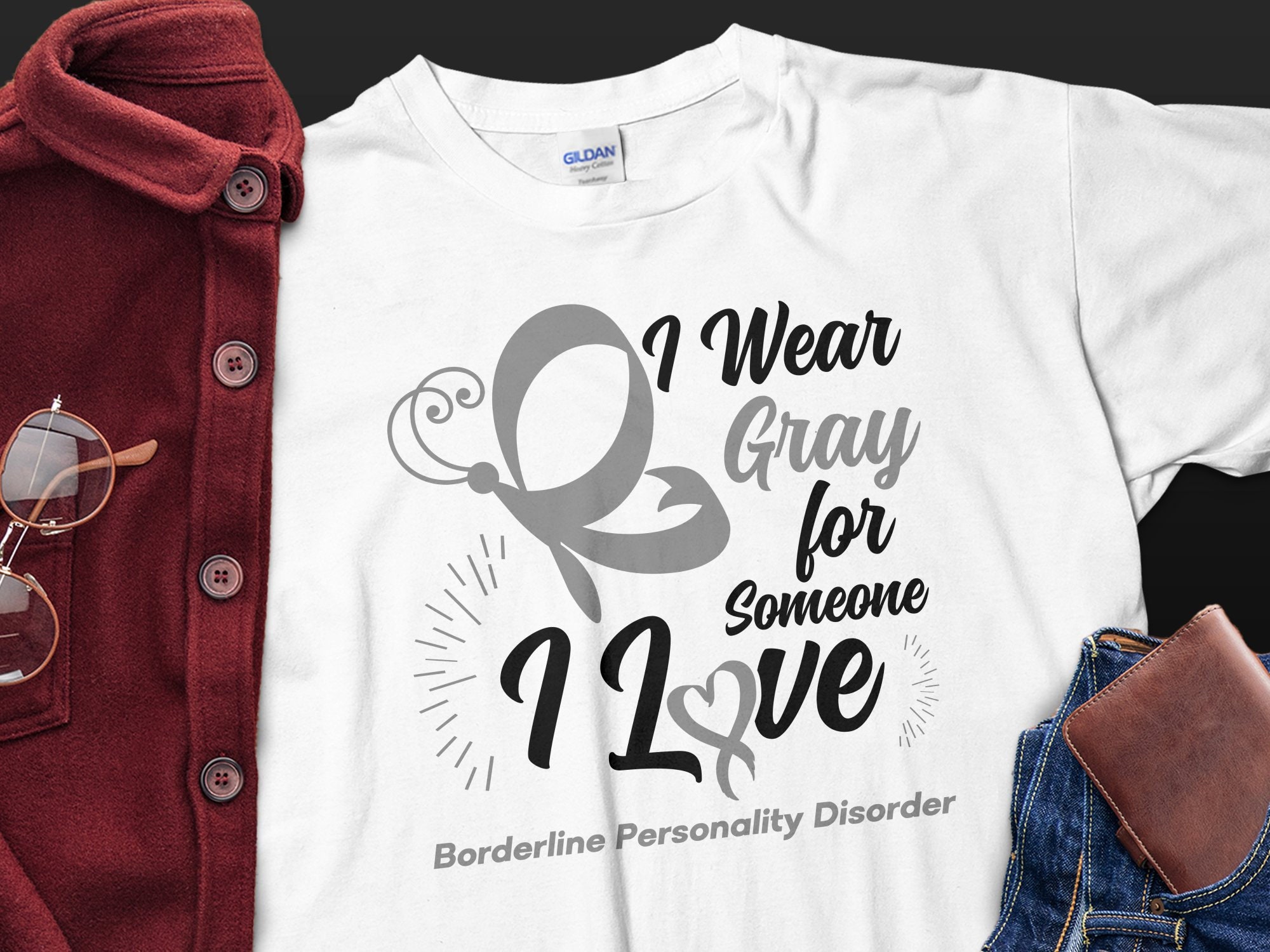 Borderline Personality Disorder Awareness Svg Png, I Wear Gray for ...