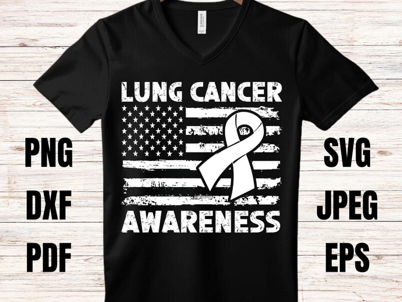 Lung Cancer Awareness Svg Png, American Flag Svg Png, Cricut ...