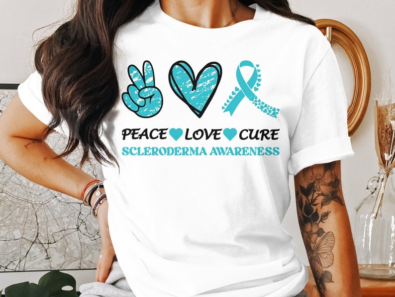 Scleroderma Awareness Svg Png, Peace Love Cure, Cricut Sublimation ...