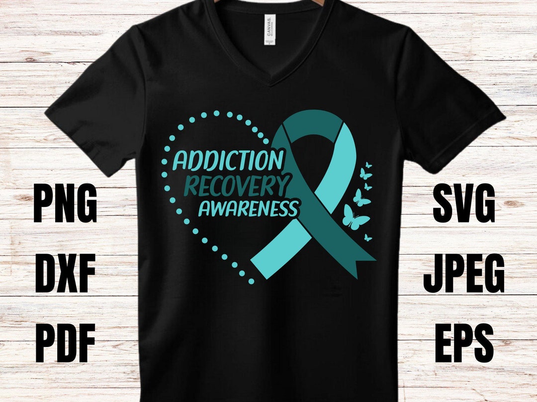 Addiction Recovery Awareness Svg Png, Addiction Recovery Ribbon, Cricut ...