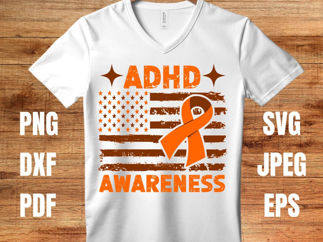 ADHD Awareness Svg Png, American Flag, Cricut Sublimation Design ...