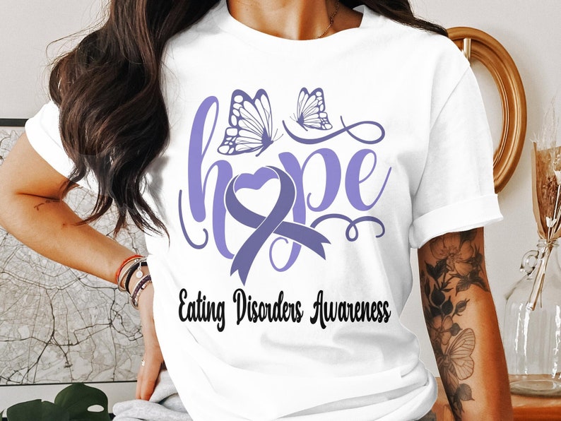 Eating Disorders Awareness Svg Png, Hope for A Cure, Cricut Sublimation ...