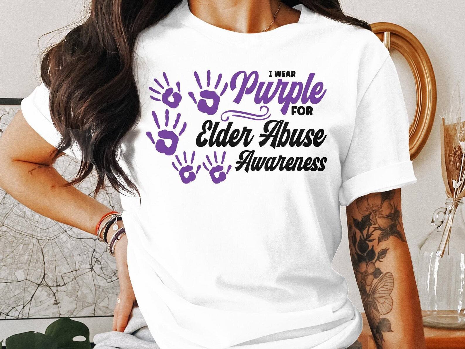 Elder Abuse Awareness Svg Png, I Wear Purple for Elder Abuse Awareness ...