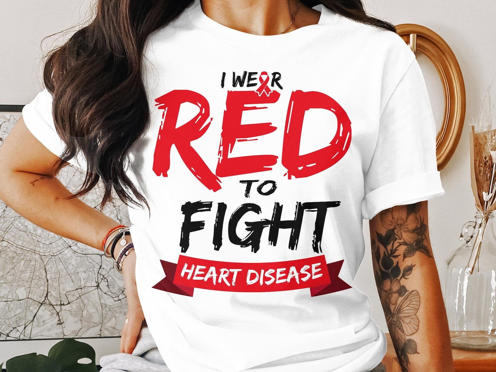 Heart Disease Awareness Svg Png, I Wear Red to Fight Heart Disease ...