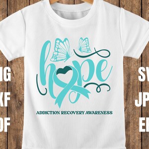 Addiction Recovery Awareness Svg Png, Hope for A Cure, Cricut ...
