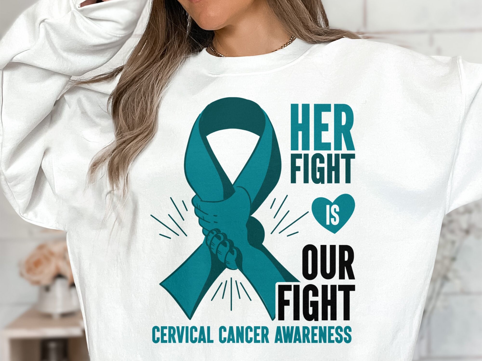 Cervical Cancer Awareness Svg Png, Her Fight is Our Fight, Cricut ...