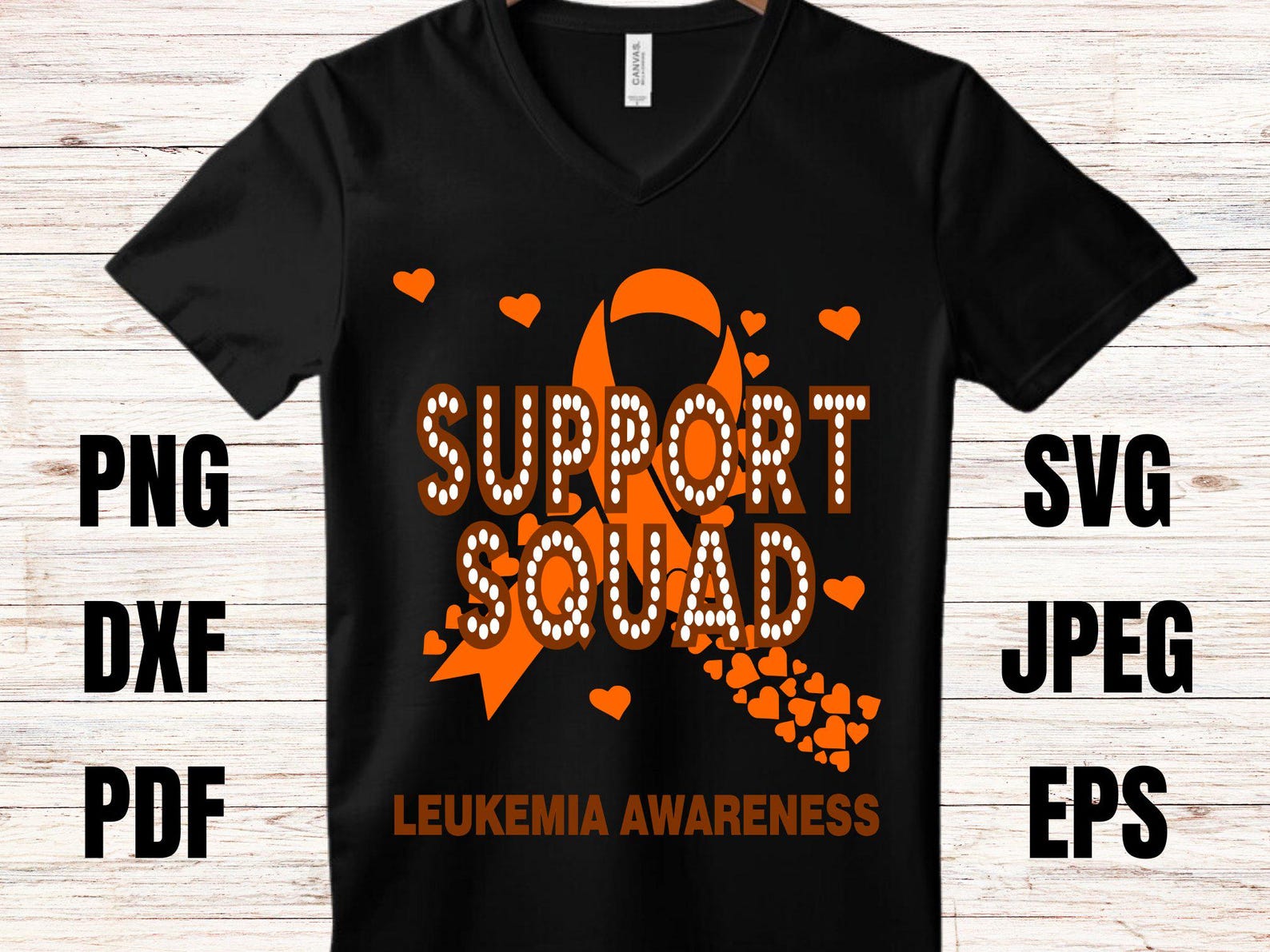 Leukemia Awareness Svg Png, Support Squad, Cricut Sublimation Design ...