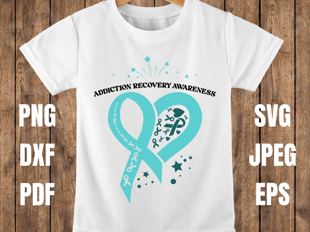 Addiction Recovery Awareness Svg Png, Addiction Recovery Ribbon, Cricut ...