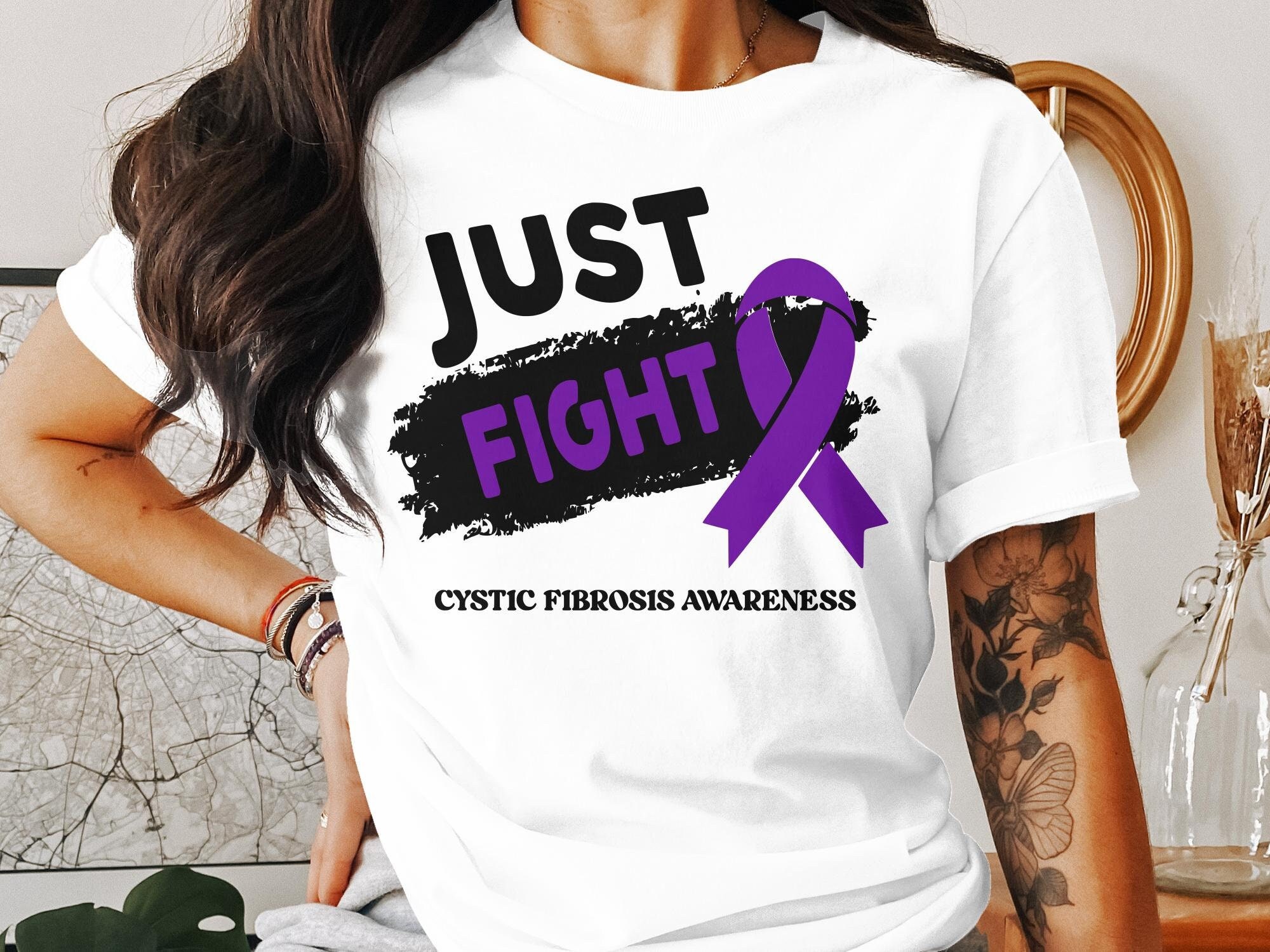 Cystic Fibrosis Awareness Svg Png, JUST Fight, Cricut Sublimation Design, Printable Svg Png ...